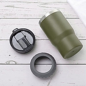 14oz Can Bottle Insulated Holder Drink Cooler 304 Stainless Steel Easy Clean Insulated Can Cooler for Outdoor Drinking Car (OD Green)