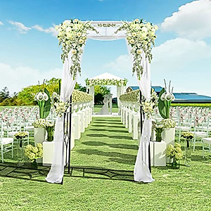 RICHRYCE Outdoor Metal Garden Arch with Double Gate, Garden Arbor for Various Climbing Plant, Outdoor Garden Lawn (25.3''W x 47.6''L x 102.3''H)