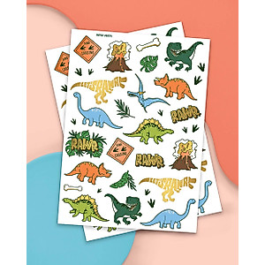 xo, Fetti Dinosaur Tattoos for Kids - 34 styles | Birthday Party Supplies Boy, Dino Party Favors, T-rex Decorations