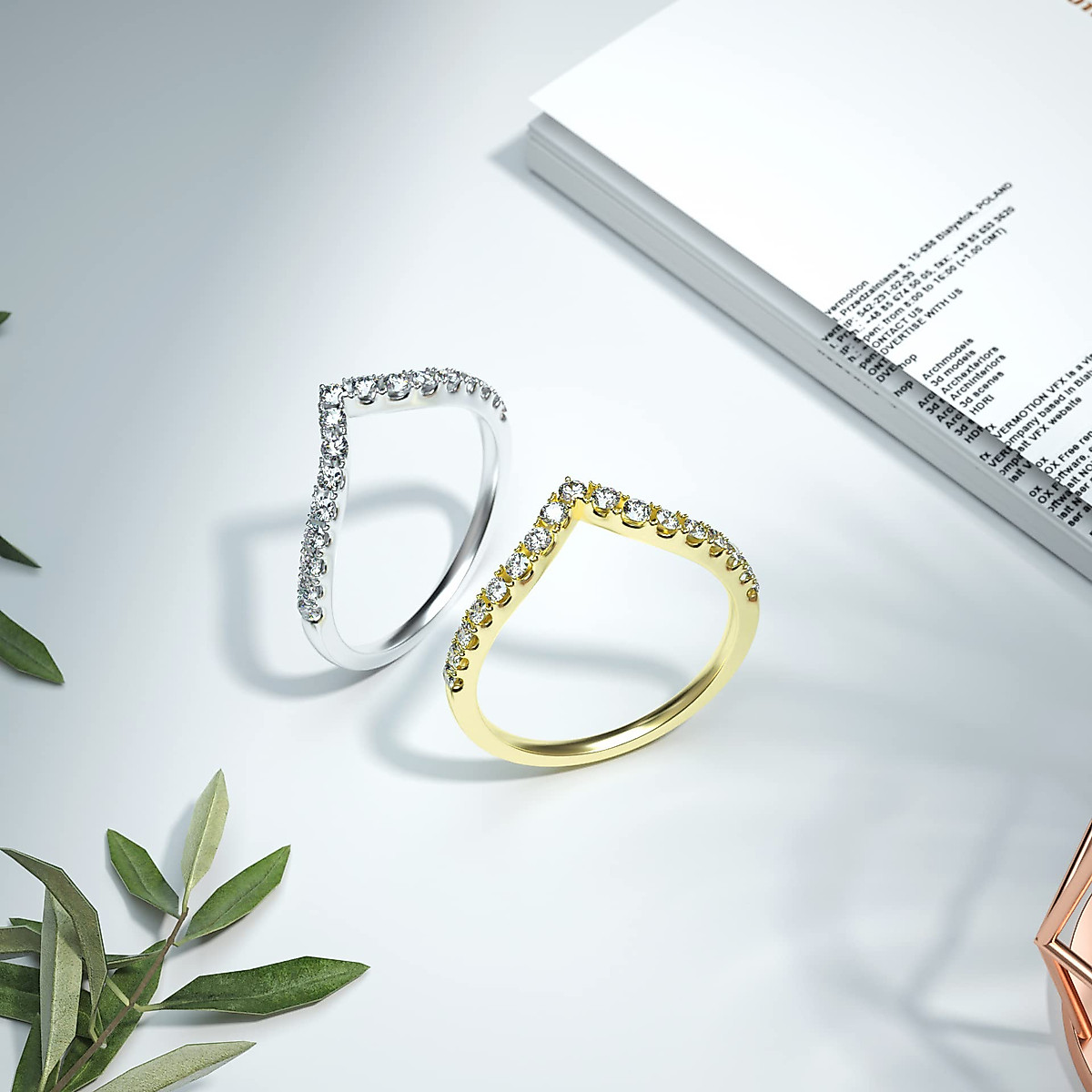 OYOGAA 925S terling Silver Moissanite Lab Created Diamond Half Eternity Curved Engagement Ring Wedding Band for Women Gift Moissanite Hidden Halo Engagement Ring Bridal Set with accents for Women,