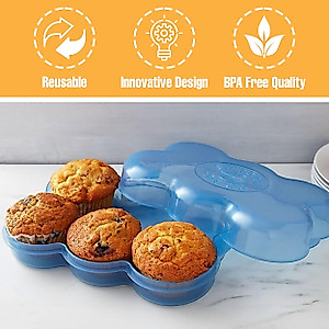 Touch Up Cup Muffin Fresh Storage Container Holder with Lid, Airtight and Reusable, BPA-Free, As Seen On Shark Tank Products, Pack of 2, Holds 12 Fresh Muffins