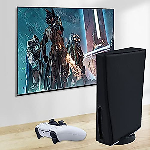 Mcbazel Dust Cover for PS5, Precision Cut Protective Case Anti Scratch Waterproof Cover Sleeve for Playstation 5 Console Digital Edition and Ultra HD Edition - Black