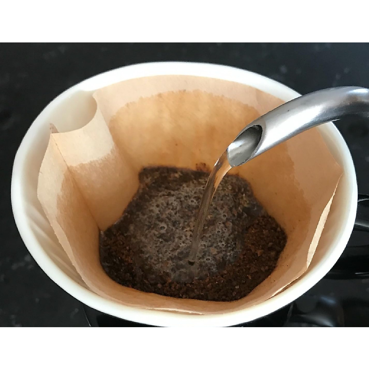 Black Lab Coffee Pour Over Single Cup Ceramic Brewer with Melitta Filters by Simply Charmed (Black Lab)