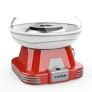 KAPAS Cotton Candy Maker, Red Candyfloss Machine with Sucker for Kids' Party, Holidays