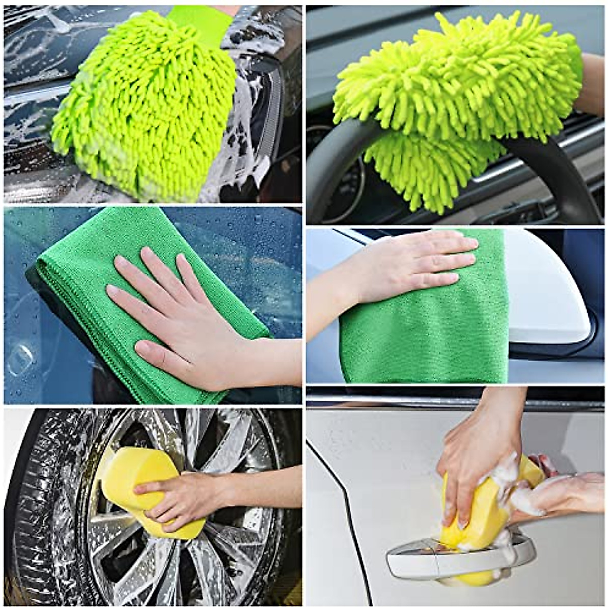 FGBNM 1/4" High Pressure Washer Gun Kit, Including 8pcs Washer Extension Wands, 6pcs Nozzle Tips, 1L Foam Cannon with Other Accessories