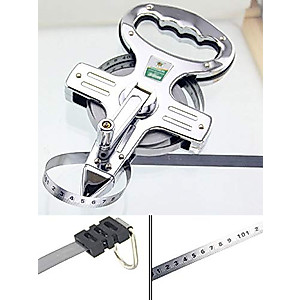 Tape Measure, Portable Steel Frame Ruler, Galvanized Iron Stainless Steel Shelf Ruler Inserted Ground Ruler Steel Tape Measure ,50M Portable Steel Tape Measuring Tape Surveyor Tool