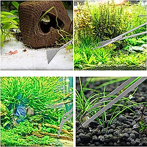 Aquarium Plant Scissor Tweezers Spatula Tool - Fish Tank Tool Kits Stainless Steel Aquatic Plants Aquascaping Tools Set for Fish Starter Kits & Aquariums Tank(5 in 1)