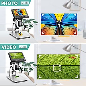 Elikliv EDM4S Coin Microscope for Error Coins, 4.3'' 1000X LCD Digital Microscope with Screen 720P USB Microscope Camera, 10 LED Fill Lights, Metal Stand, PC View, Compatible with Windows/Os
