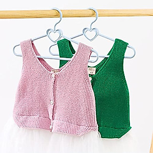 Malikesy 10pcs Baby Hangers Newborn, Heart Design, Baby Hangers for Clothes, Multicolored Toddler Clothes Hangers, Nursery Hangers for Baby