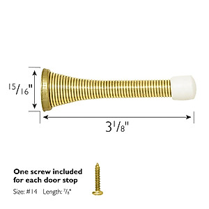 Design House 181693 Spring Door Stop, 10-Pack, Polished Brass