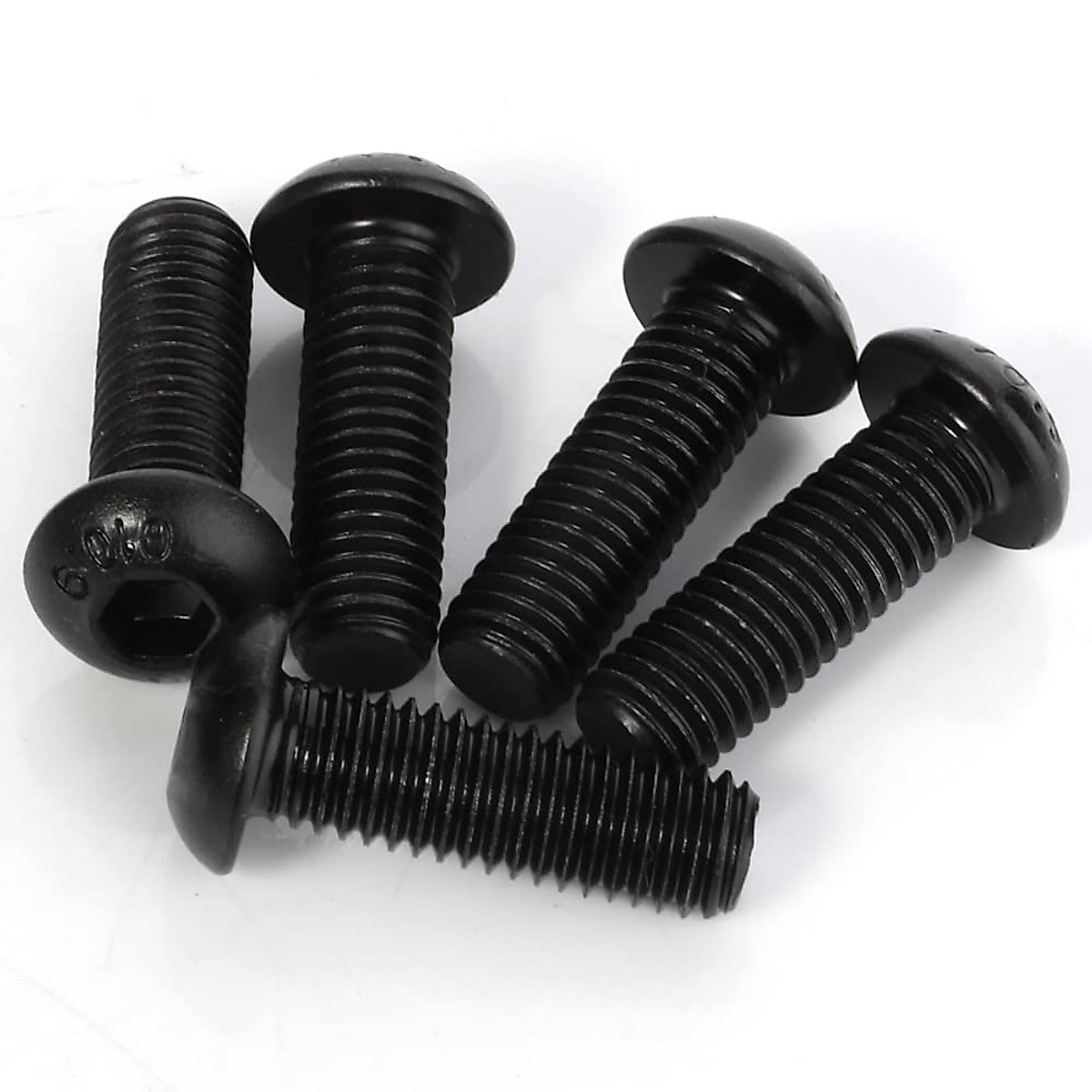 1/4-20 x 3/4" Button Head Socket Cap Screws, Allen Socket Drive, Black Oxide, Alloy Steel Class 10.9, Fully Threaded, Machine Thread, 25 PCS