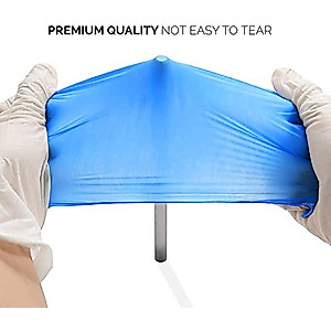 Basic Disposable Vinyl Exam Gloves 100Pcs,XL Size,Cleaning Gloves,Food Service Gloves,Powder Free,Latex Free,Non-Sterile for All Purposes Gloves,Blue (BMPF3004B)