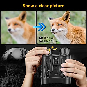 Hojocojo Night Vision Goggles - 4K Night Vision Binoculars for Adults, 3.2'' HD Screen Binoculars can Save Photo and Video with 32GB Memory Card & Rechargeable Lithium Battery