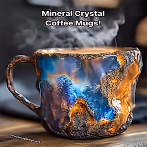 YHAXP Mineral Crystal Coffee Mugs, 8 Colors Crystal Mineral Coffee Mugs, Natural Mineral Crystal Coffee Mugs, New Mineral Crystal Coffee Mugs, Real Mineral Crystal Coffee Mugs 400ml (1pcs A)