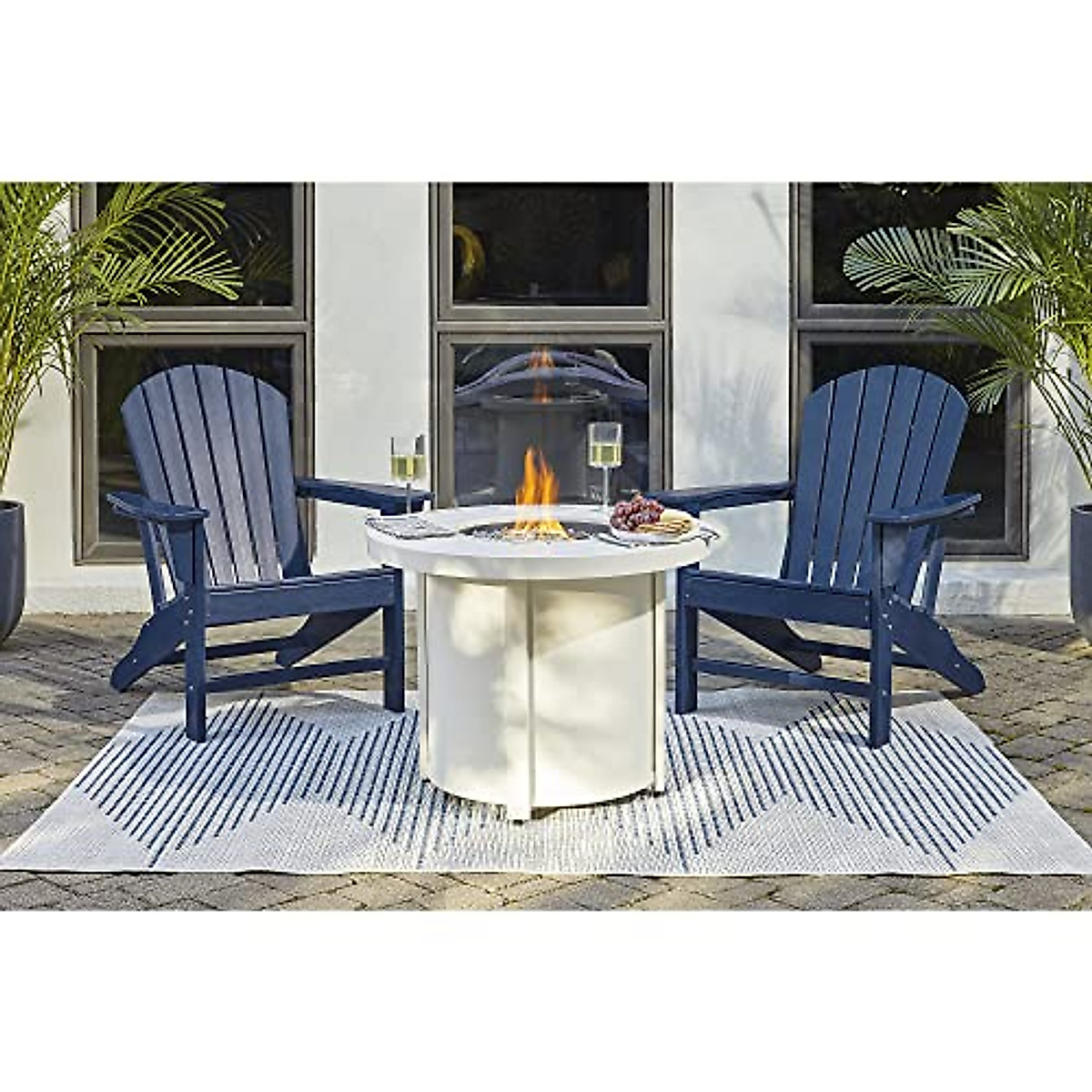 Signature Design by Ashley Sundown Treasure Adirondack Chair, 31.13"W x 33.25"D x 37.75"H, Navy Blue