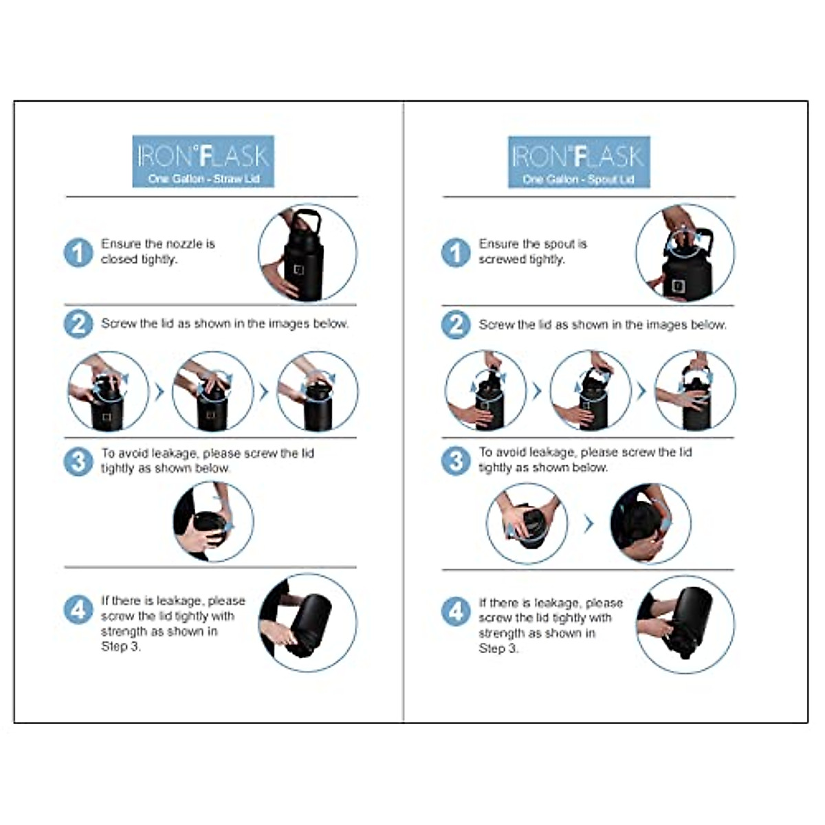 IRON °FLASK Sports Water Bottle - Gallon Series - 2 Lids (Straw and Spout), Leak Proof, Vacuum Insulated Stainless Steel, Double Walled, Thermo Mug, Metal Canteen Jug Growler - Dark Rainbow, 128 Oz