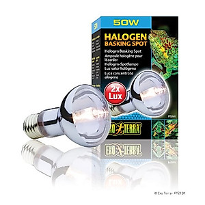 Exo Terra Sun Glo Halogen Basking Spot Lamp, Reptile Light Bulb, 50 Watts, PT2181