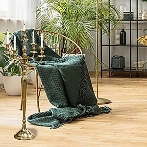 WHW Whole House Worlds Hamptons Tall Five Candle Golden Candelabra, Hand Crafted of Brilliant Gold Aluminum Nickel, 4 FT High (47.25 Inches)