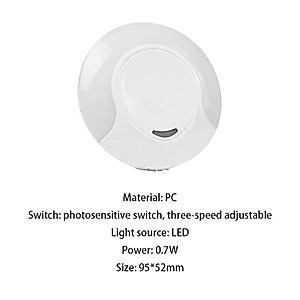 SEIBES Nightlight,Light-Sensing Night Light, Bright When Dark, Warm Light, 0.7W, Suitable for Babies, Children, Children's Rooms, Corridors (1 Pack)