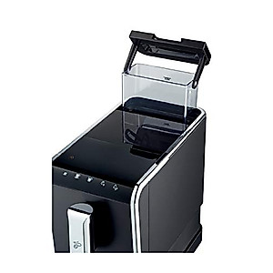 Tchibo Single Serve Coffee Maker Black - Automatic Espresso Coffee Machine with Induction Milk Frother for Rich, Creamy Froth - Built-in Bean Grinder, No Coffee Pods Needed