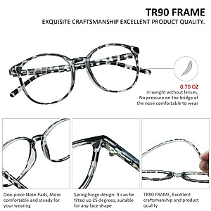 VisionGlobal Blue Light Blocking Glasses for Women/Men, Anti Eyestrain, Computer Reading, TV Glasses, Stylish Oval Frame, Anti Glare(Leopard,+2.00 Magnification)