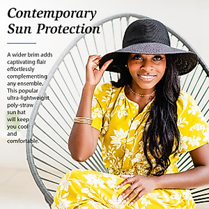 Wallaroo Hat Company – Women’s Victoria Diva Sun Hat – Wide Brim, Packable Design and Adjustable Sizing for Medium Crown Sizes – Style for Summer Parties, Poolside and Outdoor Events (Mixed Camel)