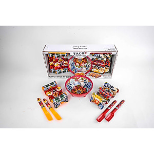 Prepara Taco Fiesta Set for 4, Multicolor Melamine Dishware