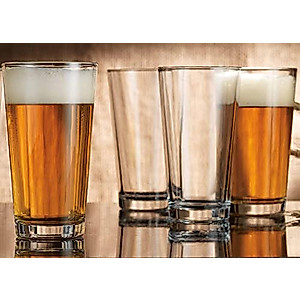 Glaver's Drinking Glasses Set Of 16, 8 Highball Glasses (17oz.), 8 Rocks Glass Cups (13 oz) Beer Glasses, Water, Juice, Cocktails.