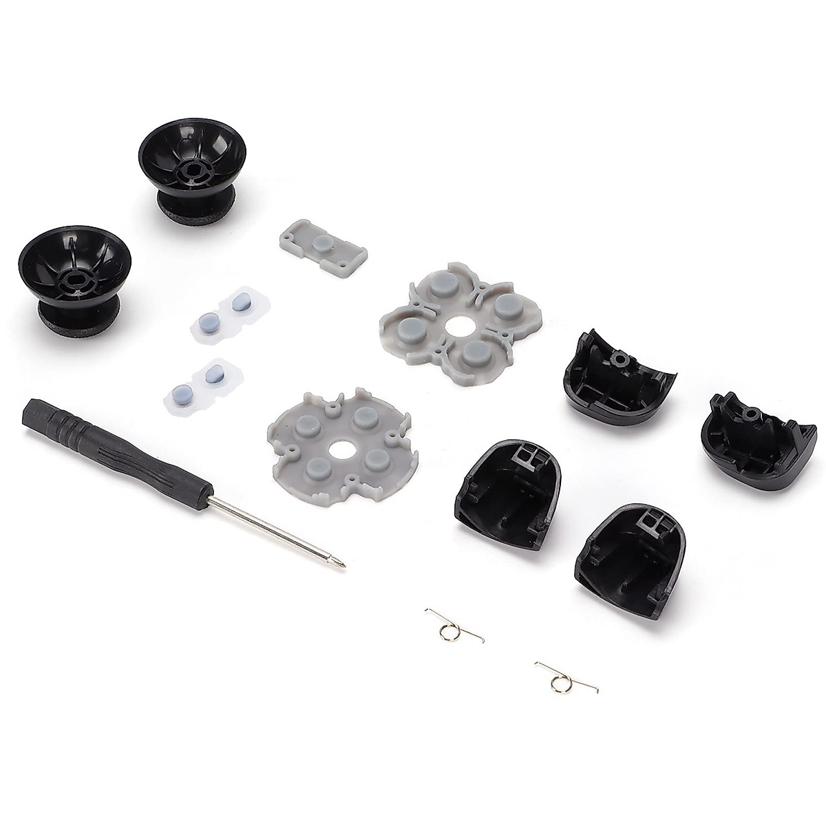 PS5 Controller Replacement Parts Kit for PS5 Handle Conductive Rubber Pad Rocker + 3D Plastic Cap + L12 Replacement Buttons Set Repair Kit