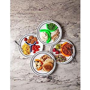 Food Cubby Plate Divider 2 PACK Green - Food Separator - Food Safe Silicone