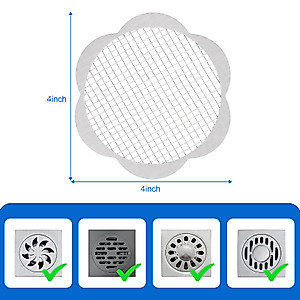 25pcs Disposable Drain Covers Mesh Stickers,Shower Hair Catchers Sink Strainers,Protector for Bathroom,Tub,Flat,Sinks,Strainer,Bath 4 inch HeipokLife