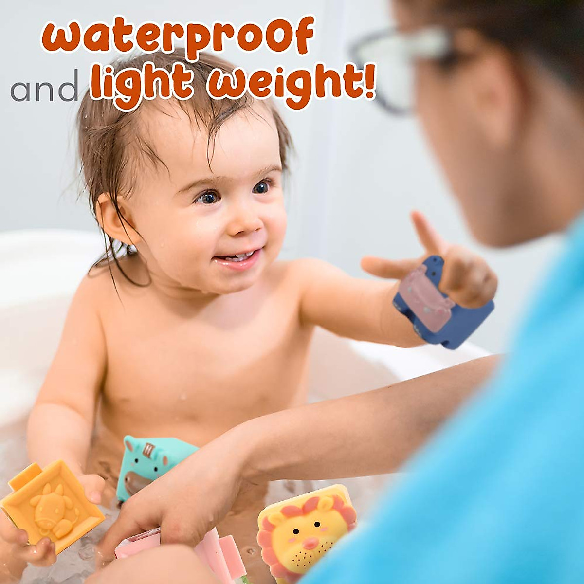 KLT Baby Blocks 12 Pcs-Baby Toys for Toddler Baby Girl Boy 0-3-6-9-7-8-12-18 Months-Soft Stacking Building Blocks-Montessori Infant Teething Chewing Toy-Squeeze Sensory Toys-Newborn Baby Bath Toy