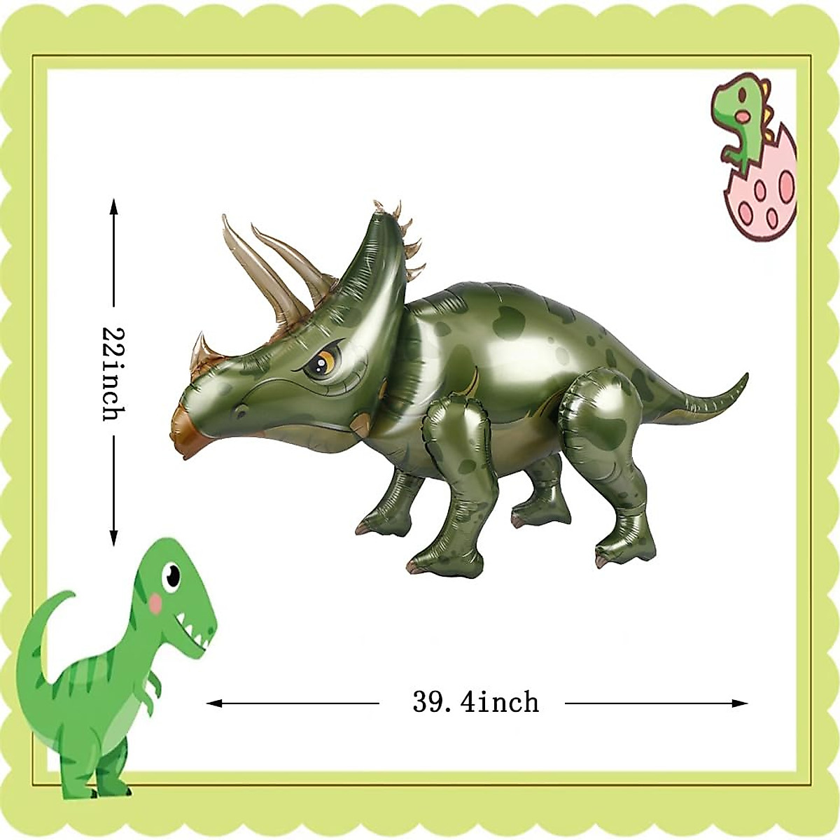 Dinosaur themed birthday party decorations, realistic Tyrannosaurus Rex, Brachiosaurus, Triceratops, dinosaur digital 2 balloons, and 20pcs dinosaur latex balloons, dinosaur themed arch pull banners