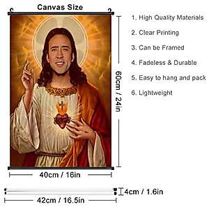 Jesus Poster Hd Canvas Hanging Paintings Nicolas Decorative Wall Scroll Poster for Home Office Bedroom Decoration 16x24 in