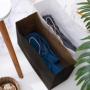 Eupako Kraft Paper Bags with Handles, 5.25x3.75x8 White Small Gift Bags, Kraft Shopping Bags, Party Favor Bags, Retail, Business, Merchandise for Valentine's Day, Mother's Day (Pack of 25)