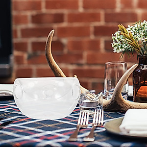 DOITOOL Salad Bowls Salad Bowls with Dry Ice Design - Double Wall High Borosilicate Glass Serving Bowls - Banana Bowls Clear Bowls for Chilled Pasta, Potato, Dressing, Fruit (13cm/5in