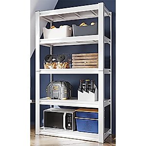 Raybee 72" Storage Shelves Heavy Duty, 2010LBS Heavy Duty Garage Shelving with 5 Tier Adjustable Metal Shelving Unit, Heavy Duty Shelving, Garage Storage Shelves, Metal Storage Shelves for Basement