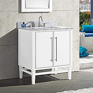 Avanity White 30-Inch Mason Bath Vanity Cabinet with Silver Trim