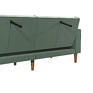 Mr. Kate Stella Vintage Convertible Sofa Bed Futon, Teal Velvet