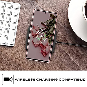 YINLAI Case for Samsung Galaxy S23 Ultra Case, 6.8 Inch Glitter Bling Sparkly Shiny Slim Women Girls Hybrid Soft Smooth Shockproof Protective Girly Phone Cases Cover, Rose Gold/Pink