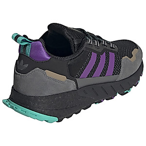 adidas Originals Men's ZX 1K Boost Sneaker Shoes, Core Black/Accent Purple/Mint, 10.5