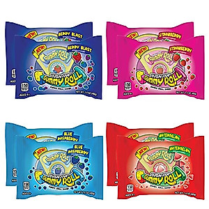 Push Pop Gummy Roll 8 Count Variety Pack - Individual Gummy Candy with Assorted Fruity Flavors, Fun Candy for Gifts