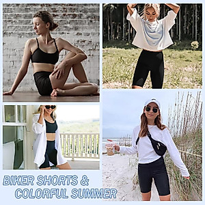 VALANDY Women's High Waist Yoga Shorts Tummy Control Non See -Through Workout Pants 3 Pack