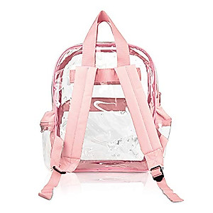 DALIX Small Clear Backpack Bag in Pink