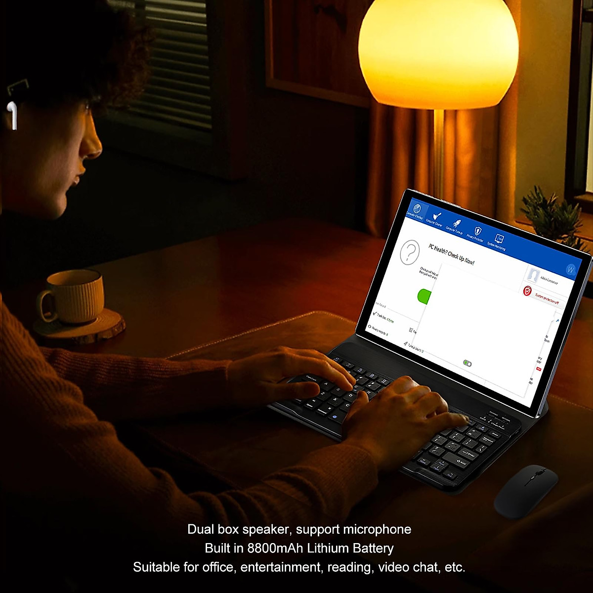 Airshi 10.1 Inch Tablet Set, Full HD 1920x1200 Keyboard Mouse Touch Screen Tablet US Plug 100‑240V for Reading Gaming (#3)