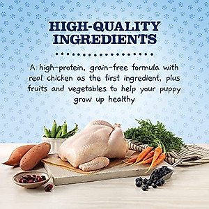 Blue Buffalo Baby Blue Healthy Growth Formula Grain Free High Protein, Natural Puppy Dry Dog Food, Chicken and Pea Recipe 4-lb