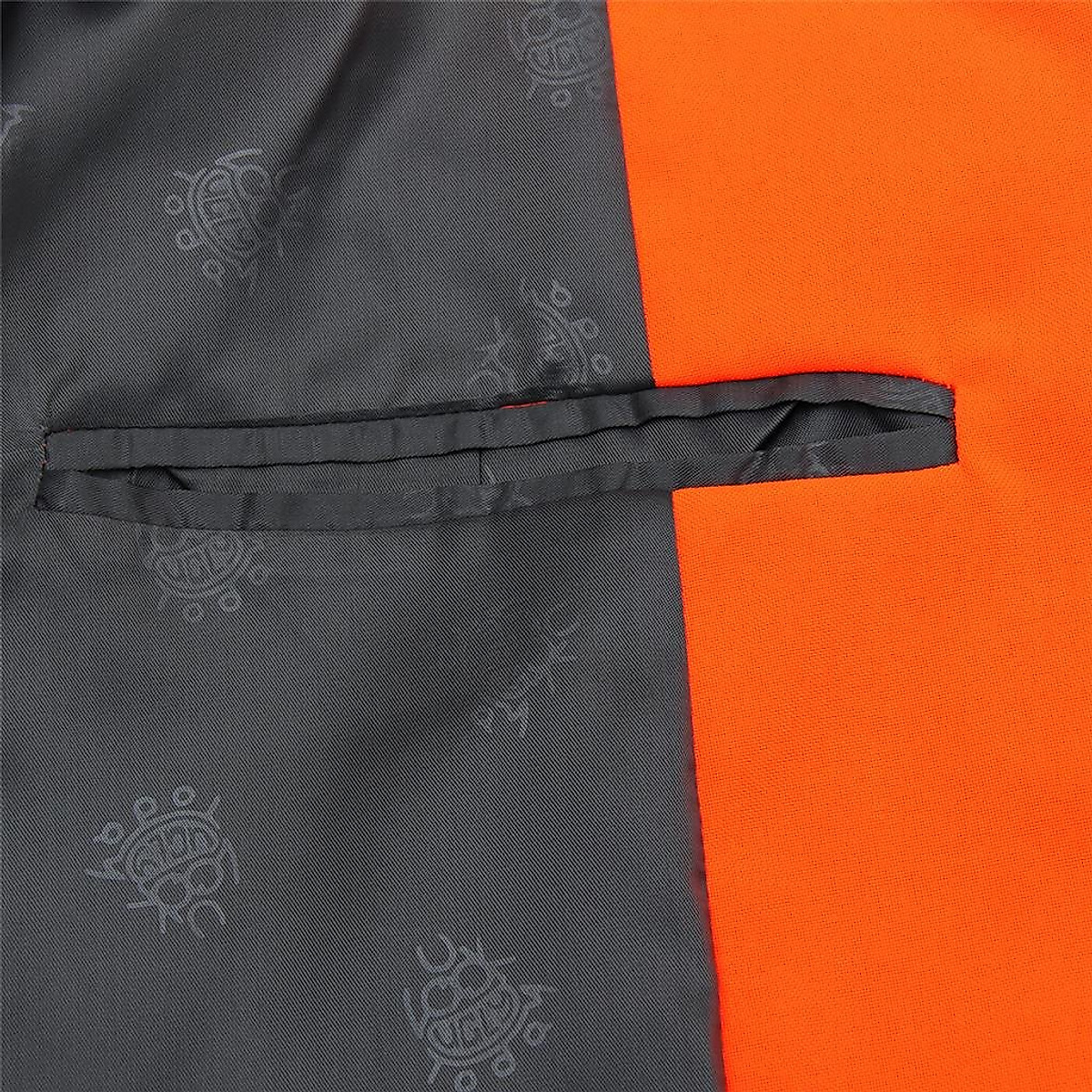 U LOOK UGLY TODAY Men's Party Suit Solid Color Prom Suit for Themed Party Events Clubbing Jacket with Tie Pants Fluorescent Orange-Large