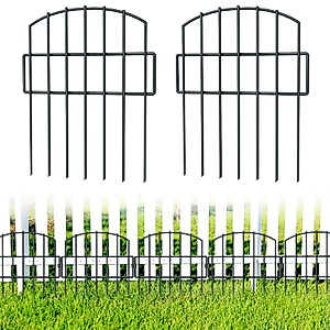 19 Pack Animal Barrier Fence, 20.6 Ft(L) X 17 in(H) No Dig Garden Decorative Fence Rustproof Garden Fence Border for Dog Rabbits Ground Stakes Defense and Outdoor Patio, T Shape