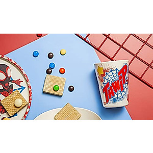 Zak Designs Marvel Spider-Man Dinnerware Set for Kids Includes 8" Plate, 6" Bowl, and 10oz Tumbler, Durable and Sustainable Melamine Bamboo Material (3-Piece Set, Spidey and His Amazing Friends)