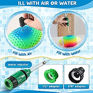 Enhon Light up Swimming Pool Football, 9.6 Inch Glow in The Dark Football, Waterproof Rainbow Football for Under Water Passing Dribbling, Pool Water Diving Ball Game Toys for Teens Adults